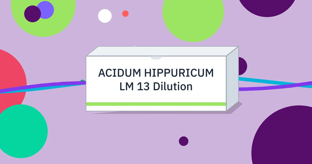 Symbolbild: Packung mit der Aufschrift ACIDUM HIPPURICUM LM 13 Dilution (PZN 13277393) – Verfügbarkeit und Bezug in Apotheken in Frankfurt am Main