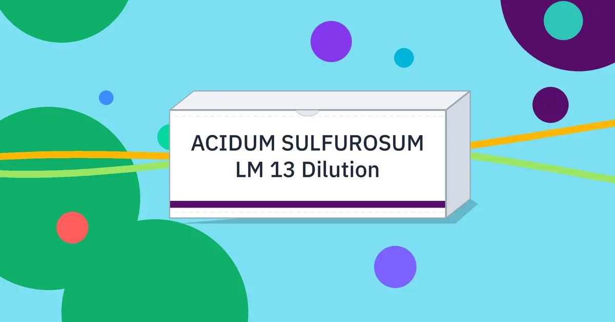 Symbolbild: Packung mit der Aufschrift ACIDUM SULFUROSUM LM 13 Dilution (PZN 13284849) – Verfügbarkeit und Bezug in Apotheken in Frankfurt am Main