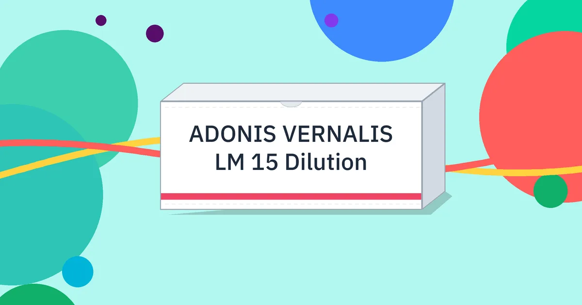 Symbolbild: Packung mit der Aufschrift ADONIS VERNALIS LM 15 Dilution (PZN 12754968) – Verfügbarkeit und Bezug in Apotheken in Frankfurt am Main