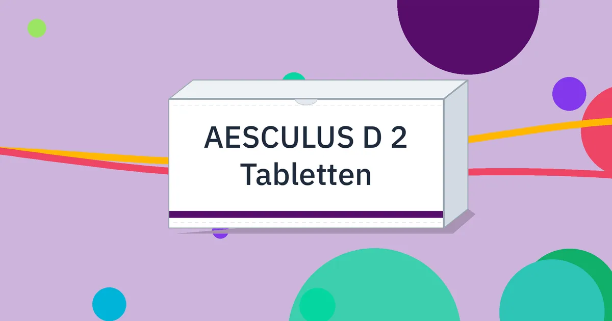 Symbolbild: Packung mit der Aufschrift AESCULUS D 2 Tabletten (PZN 02120429) – Verfügbarkeit und Bezug in Apotheken in Frankfurt am Main