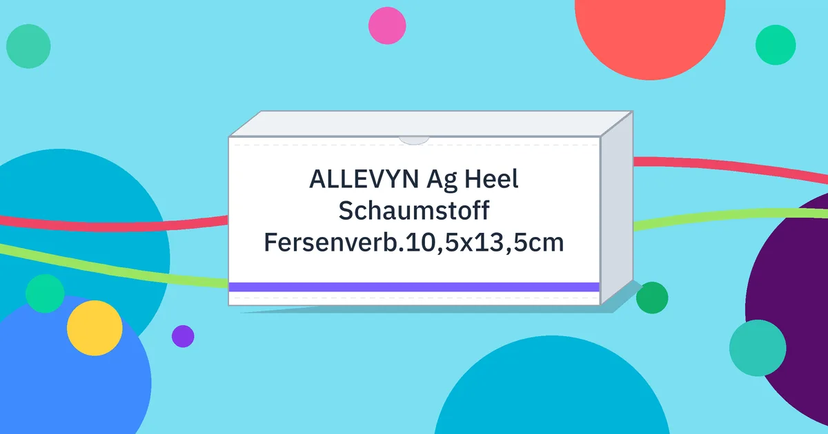 Symbolbild: Packung mit der Aufschrift ALLEVYN Ag Heel Schaumstoff Fersenverb.10,5x13,5cm (PZN 17380722) – Verfügbarkeit und Bezug in Apotheken in Frankfurt am Main