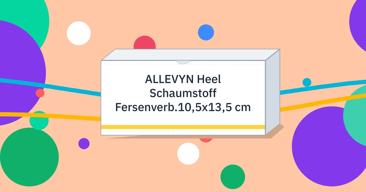 Symbolbild: Packung mit der Aufschrift ALLEVYN Heel Schaumstoff Fersenverb.10,5x13,5 cm (PZN 13968737) – Verfügbarkeit und Bezug in Apotheken in Frankfurt am Main