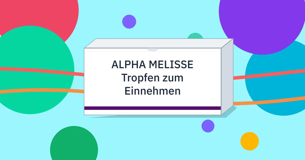 Symbolbild: Packung mit der Aufschrift ALPHA MELISSE Tropfen zum Einnehmen (PZN 15876086) – Verfügbarkeit und Bezug in Apotheken in Frankfurt am Main