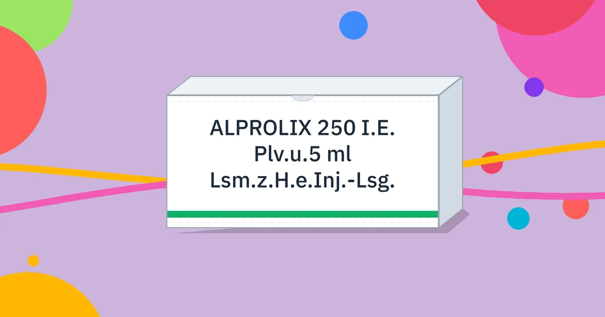 Symbolbild: Packung mit der Aufschrift ALPROLIX 250 I.E. Plv.u.5 ml Lsm.z.H.e.Inj.-Lsg. (PZN 11711098) – Verfügbarkeit und Bezug in Apotheken in Frankfurt am Main
