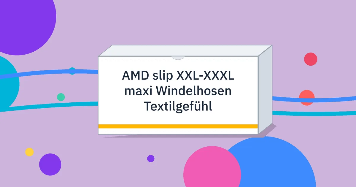 Symbolbild: Packung mit der Aufschrift AMD slip XXL-XXXL maxi Windelhosen Textilgefühl (PZN 20516214) – Verfügbarkeit und Bezug in Apotheken in Frankfurt am Main