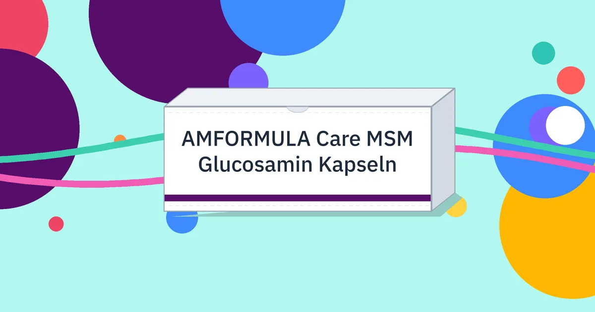 Symbolbild: Packung mit der Aufschrift AMFORMULA Care MSM Glucosamin Kapseln (PZN 19793285) – Verfügbarkeit und Bezug in Apotheken in Frankfurt am Main