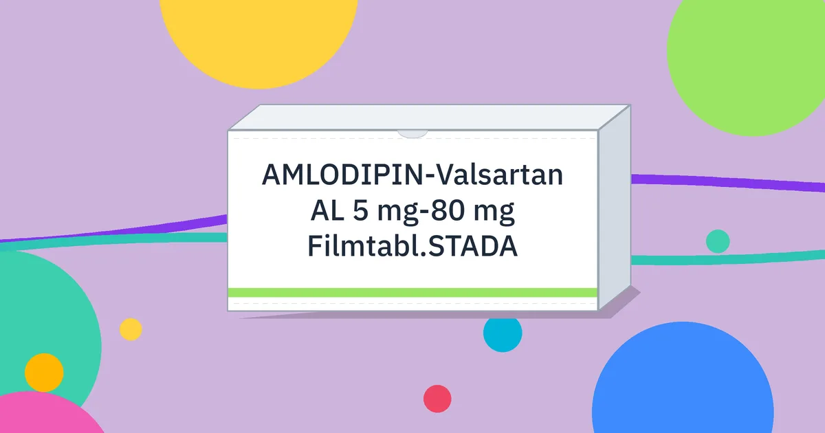 Symbolbild: Packung mit der Aufschrift AMLODIPIN-Valsartan AL 5 mg-80 mg Filmtabl.STADA (PZN 19694301) – Verfügbarkeit und Bezug in Apotheken in Frankfurt am Main