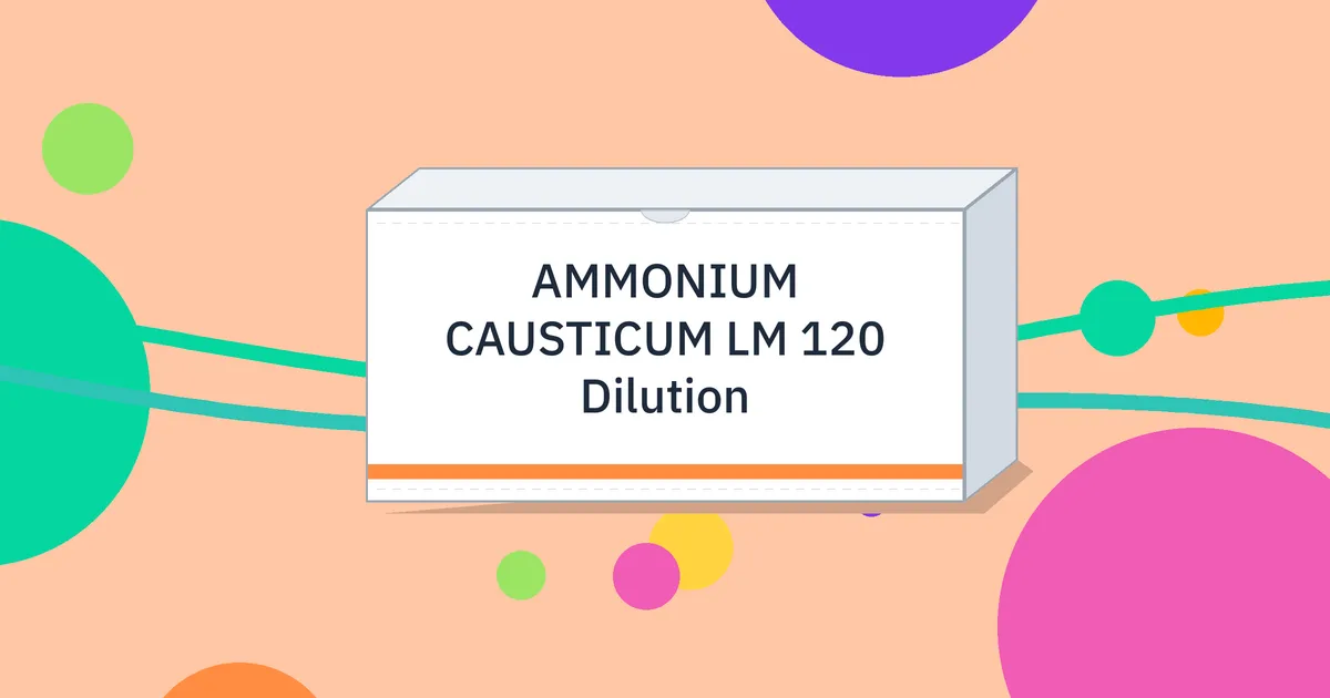 Symbolbild: Packung mit der Aufschrift AMMONIUM CAUSTICUM LM 120 Dilution (PZN 13321177) – Verfügbarkeit und Bezug in Apotheken in Frankfurt am Main