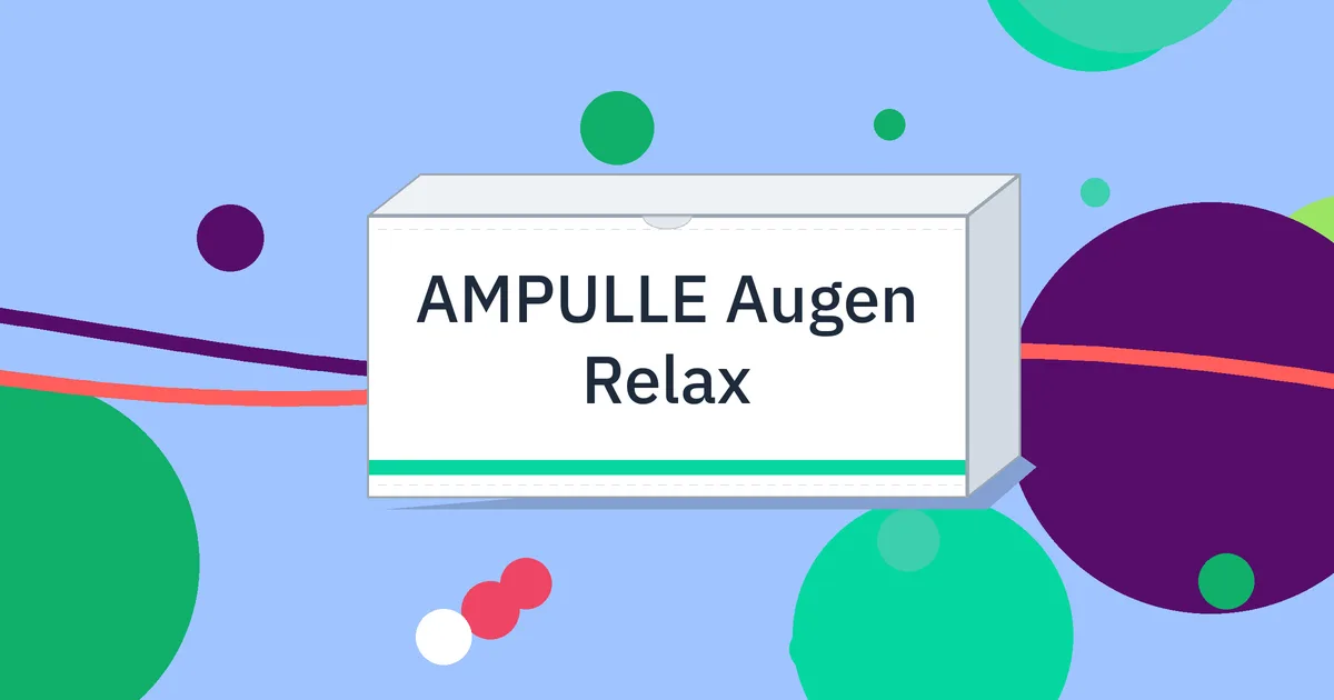Symbolbild: Packung mit der Aufschrift AMPULLE Augen Relax (PZN 20787114) – Verfügbarkeit und Bezug in Apotheken in Frankfurt am Main