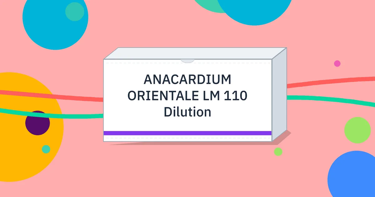 Symbolbild: Packung mit der Aufschrift ANACARDIUM ORIENTALE LM 110 Dilution (PZN 12762235) – Verfügbarkeit und Bezug in Apotheken in Frankfurt am Main