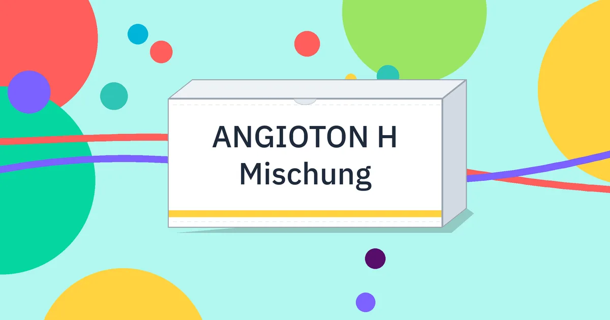 Symbolbild: Packung mit der Aufschrift ANGIOTON H Mischung (PZN 02904958) – Verfügbarkeit und Bezug in Apotheken in Frankfurt am Main