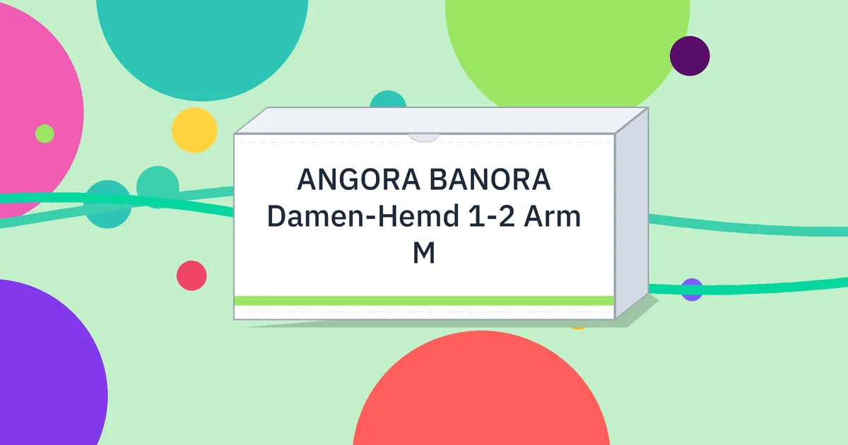 Symbolbild: Packung mit der Aufschrift ANGORA BANORA Damen-Hemd 1-2 Arm M (PZN 04795143) – Verfügbarkeit und Bezug in Apotheken in Frankfurt am Main