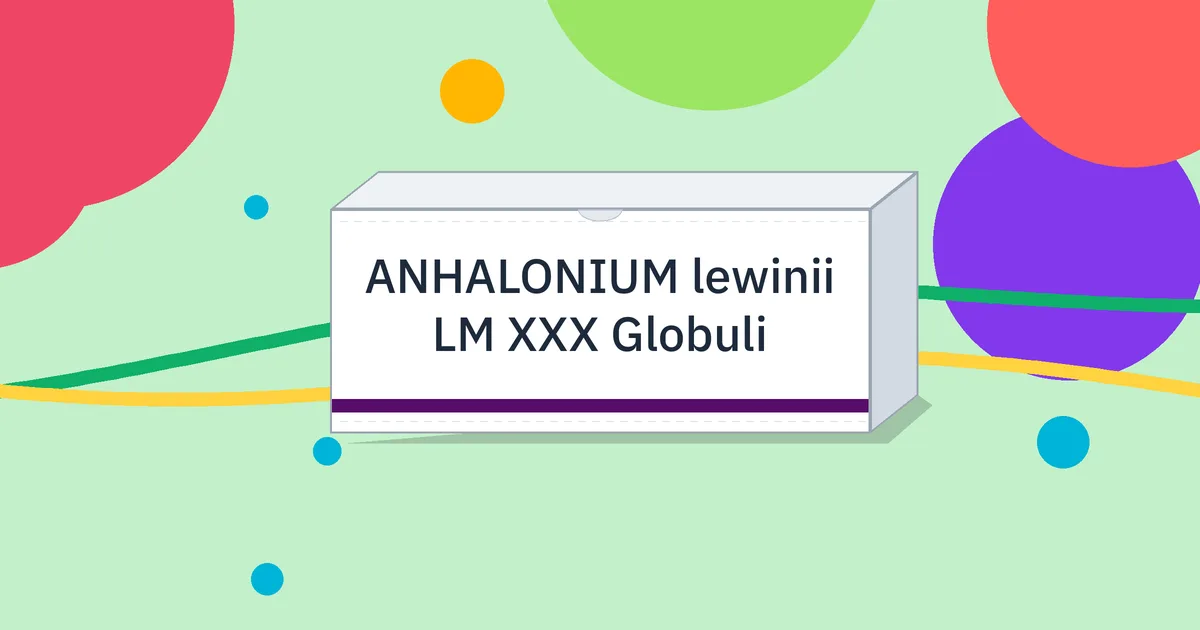 Symbolbild: Packung mit der Aufschrift ANHALONIUM lewinii LM XXX Globuli (PZN 04501644) – Verfügbarkeit und Bezug in Apotheken in Frankfurt am Main