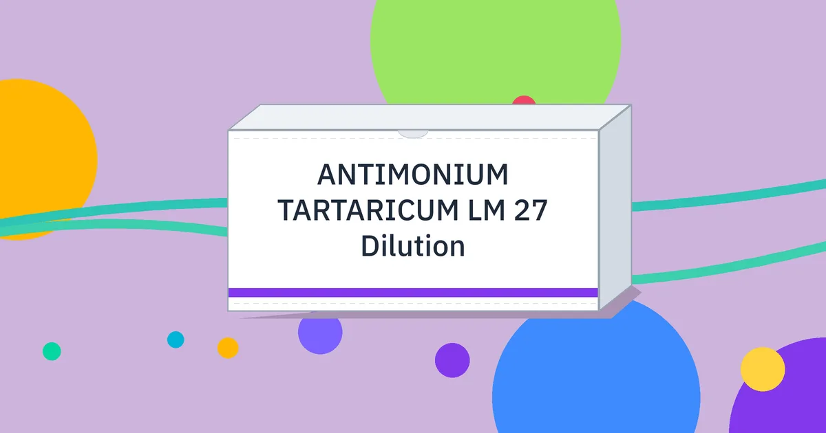 Symbolbild: Packung mit der Aufschrift ANTIMONIUM TARTARICUM LM 27 Dilution (PZN 12764837) – Verfügbarkeit und Bezug in Apotheken in Frankfurt am Main