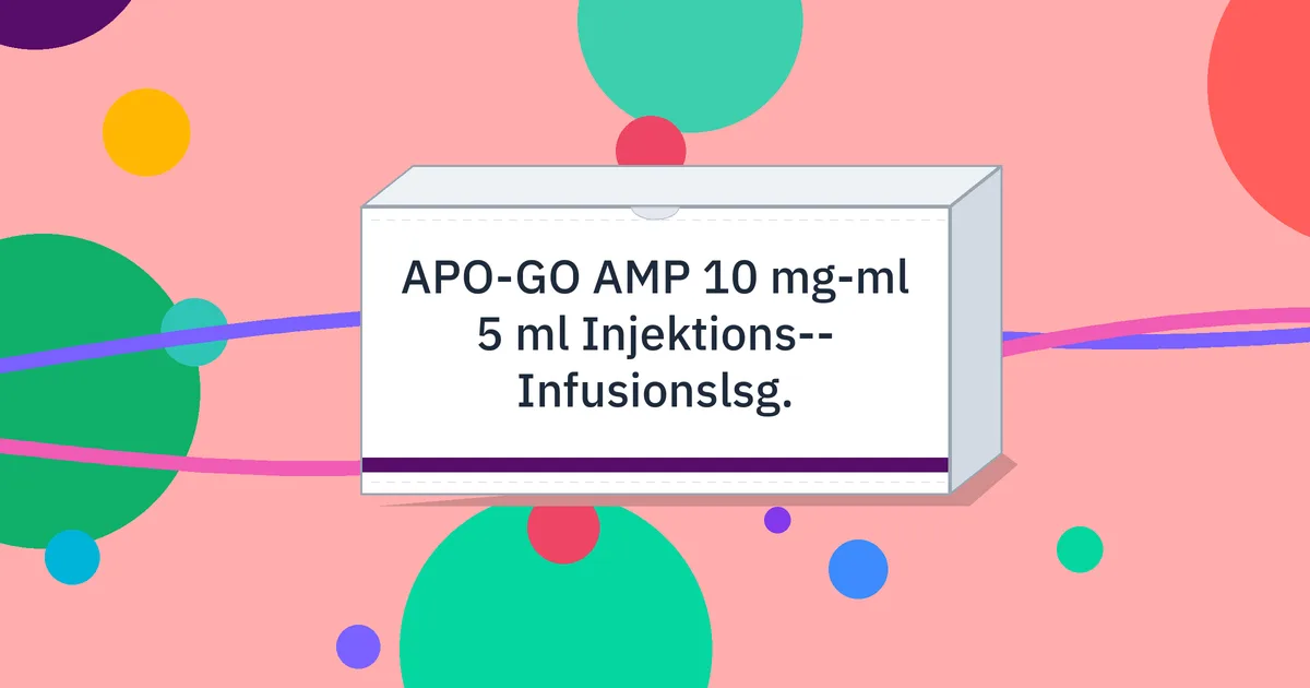 Symbolbild: Packung mit der Aufschrift APO-GO AMP 10 mg-ml 5 ml Injektions--Infusionslsg. (PZN 11710621) – Verfügbarkeit und Bezug in Apotheken in Frankfurt am Main