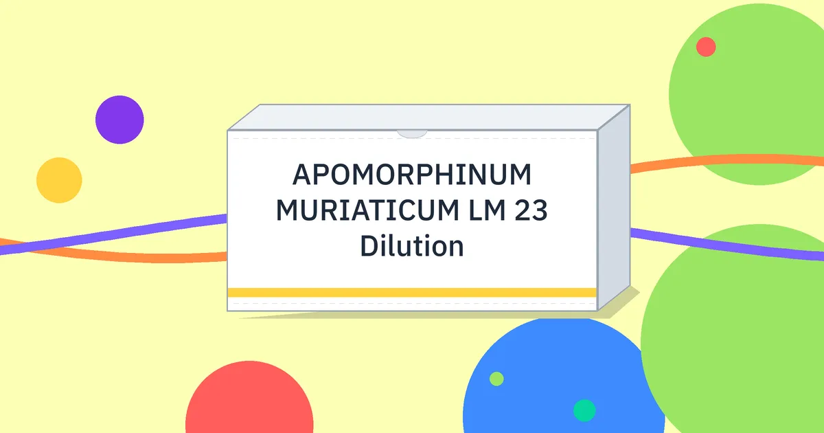 Symbolbild: Packung mit der Aufschrift APOMORPHINUM MURIATICUM LM 23 Dilution (PZN 13381423) – Verfügbarkeit und Bezug in Apotheken in Frankfurt am Main