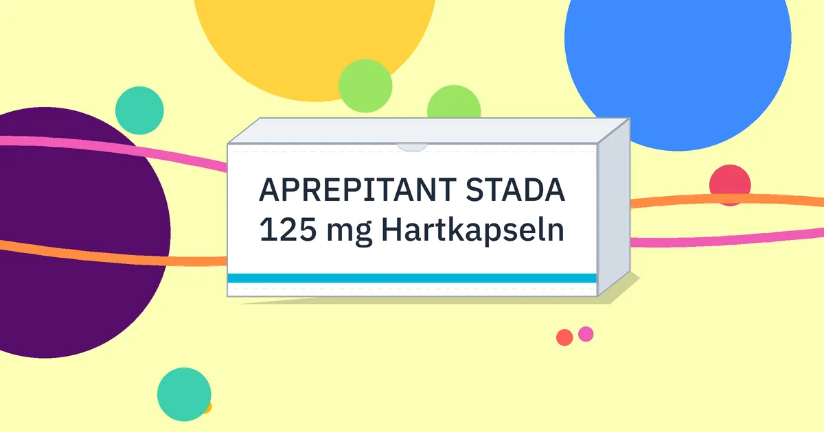 Symbolbild: Packung mit der Aufschrift APREPITANT STADA 125 mg Hartkapseln (PZN 16662134) – Verfügbarkeit und Bezug in Apotheken in Frankfurt am Main