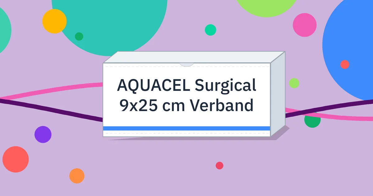Symbolbild: Packung mit der Aufschrift AQUACEL Surgical 9x25 cm Verband (PZN 00978119) – Verfügbarkeit und Bezug in Apotheken in Frankfurt am Main