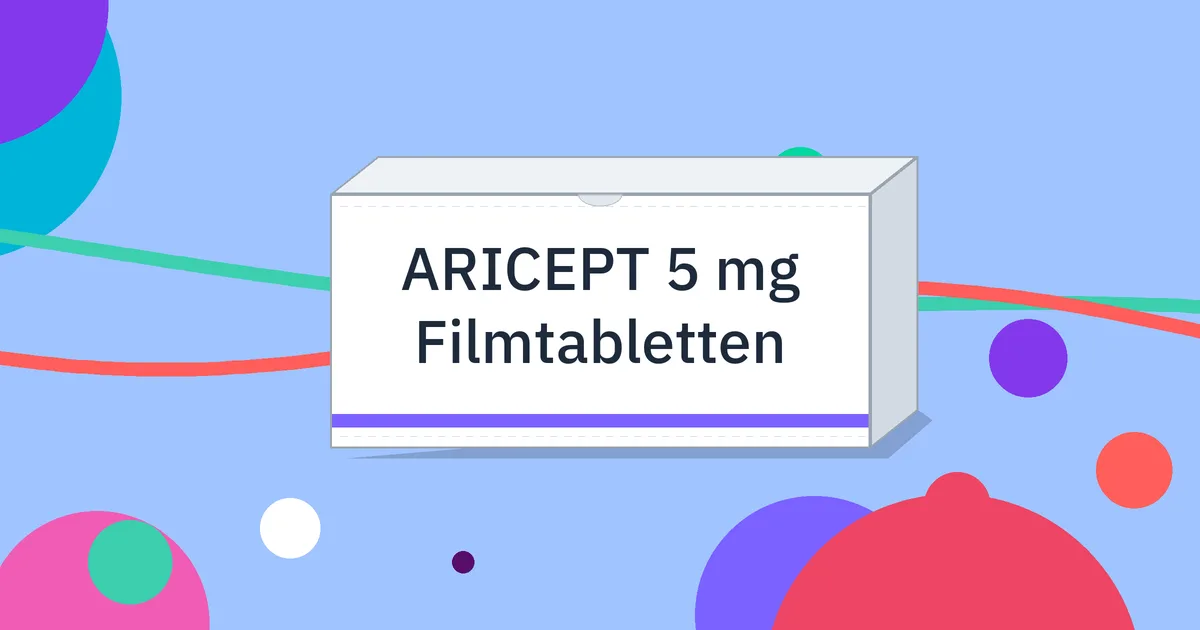 Symbolbild: Packung mit der Aufschrift ARICEPT 5 mg Filmtabletten (PZN 15881561) – Verfügbarkeit und Bezug in Apotheken in Frankfurt am Main