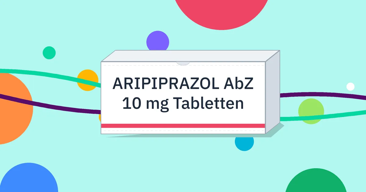 Symbolbild: Packung mit der Aufschrift ARIPIPRAZOL AbZ 10 mg Tabletten (PZN 13982186) – Verfügbarkeit und Bezug in Apotheken in Frankfurt am Main