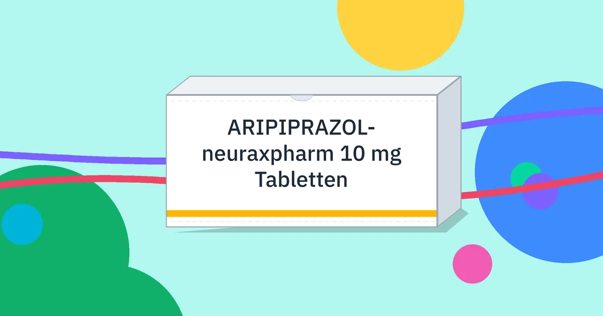 Symbolbild: Packung mit der Aufschrift ARIPIPRAZOL-neuraxpharm 10 mg Tabletten (PZN 20016055) – Verfügbarkeit und Bezug in Apotheken in Frankfurt am Main