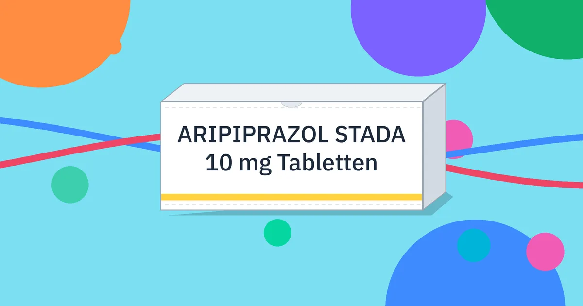 Symbolbild: Packung mit der Aufschrift ARIPIPRAZOL STADA 10 mg Tabletten (PZN 18735280) – Verfügbarkeit und Bezug in Apotheken in Frankfurt am Main