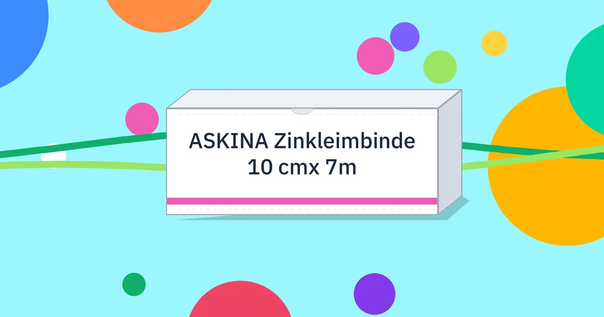 Symbolbild: Packung mit der Aufschrift ASKINA Zinkleimbinde 10 cmx 7m (PZN 09914523) – Verfügbarkeit und Bezug in Apotheken in Frankfurt am Main