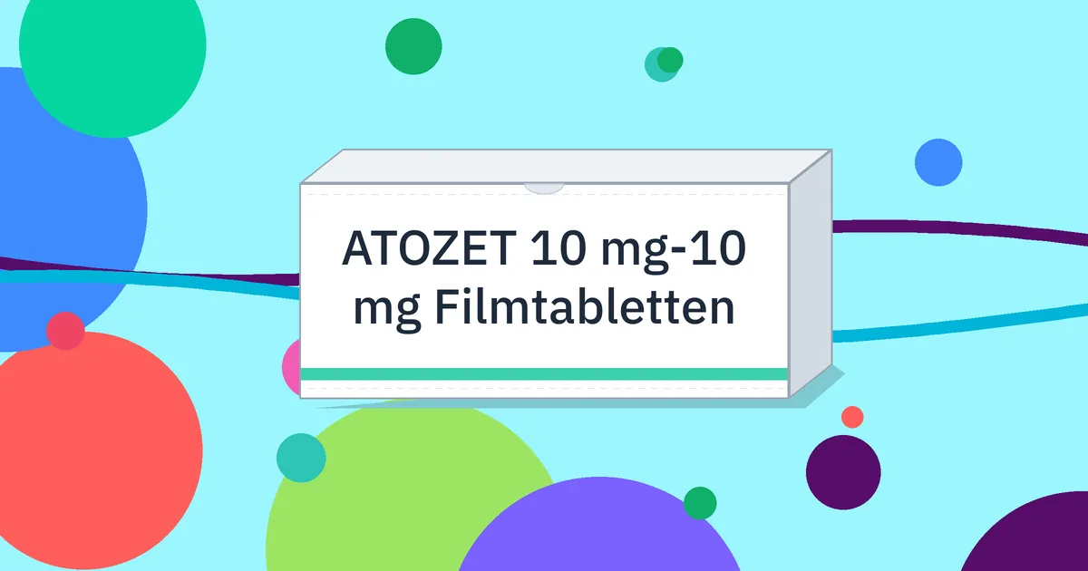 Symbolbild: Packung mit der Aufschrift ATOZET 10 mg-10 mg Filmtabletten (PZN 12733541) – Verfügbarkeit und Bezug in Apotheken in Frankfurt am Main