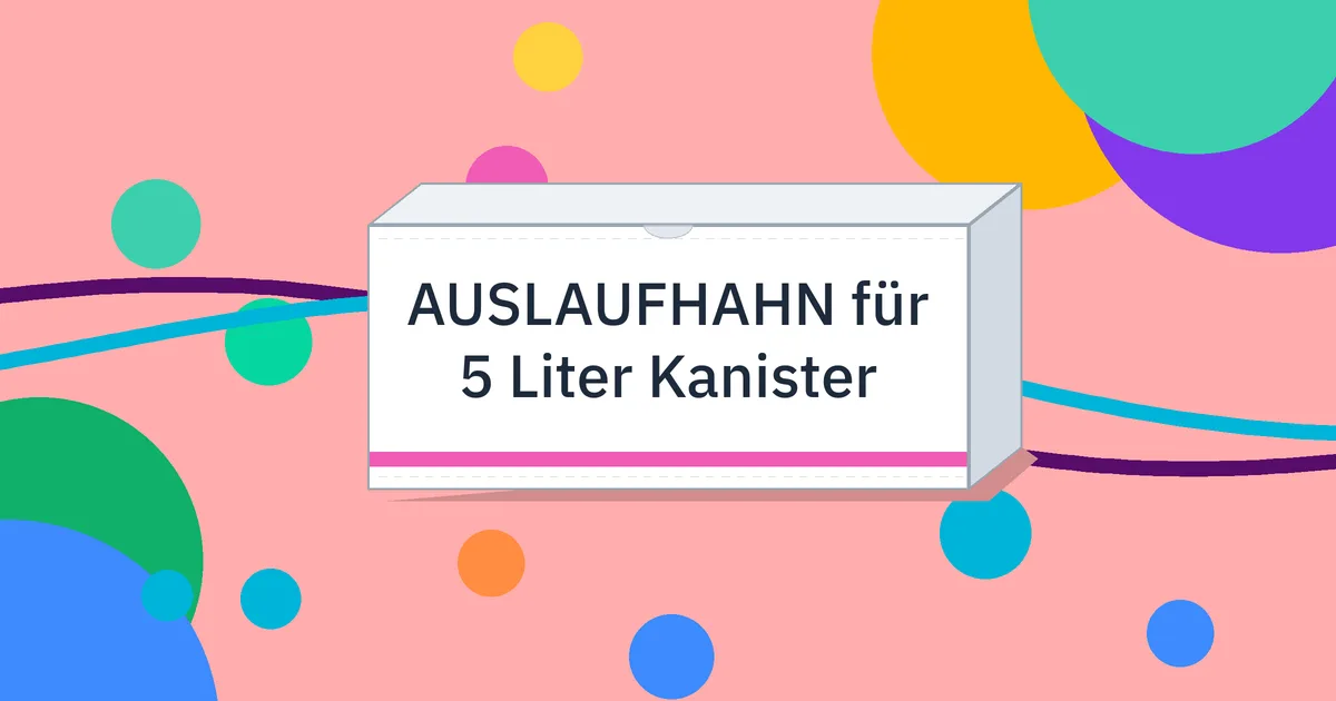 Symbolbild: Packung mit der Aufschrift AUSLAUFHAHN für 5 Liter Kanister (PZN 03538817) – Verfügbarkeit und Bezug in Apotheken in Frankfurt am Main