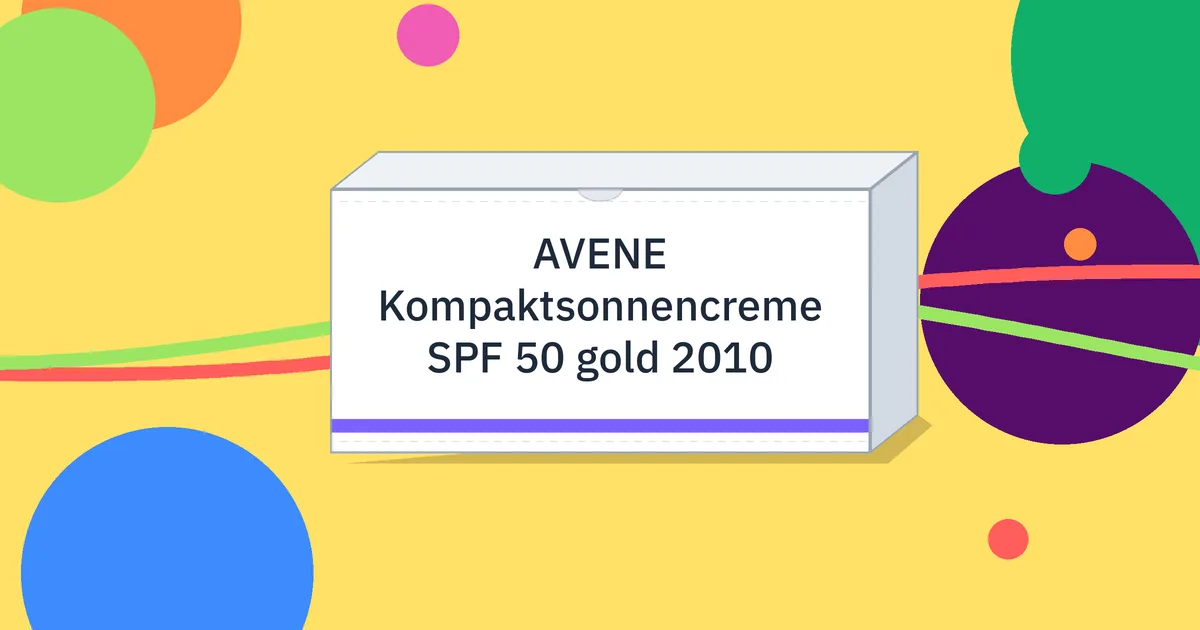 Symbolbild: Packung mit der Aufschrift AVENE Kompaktsonnencreme SPF 50 gold 2010 (PZN 05874910) – Verfügbarkeit und Bezug in Apotheken in Frankfurt am Main