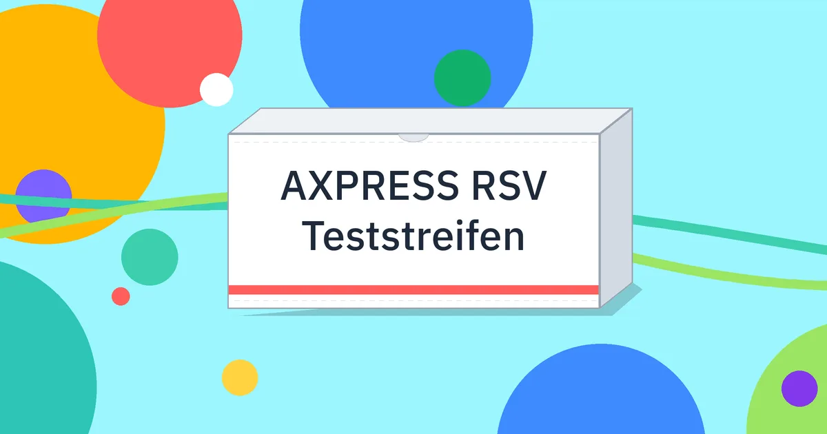 Symbolbild: Packung mit der Aufschrift AXPRESS RSV Teststreifen (PZN 11170840) – Verfügbarkeit und Bezug in Apotheken in Frankfurt am Main