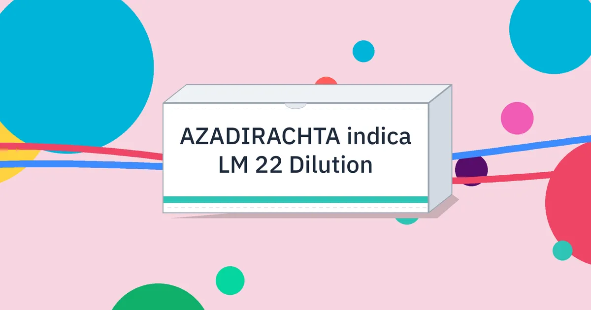 Symbolbild: Packung mit der Aufschrift AZADIRACHTA indica LM 22 Dilution (PZN 13375061) – Verfügbarkeit und Bezug in Apotheken in Frankfurt am Main