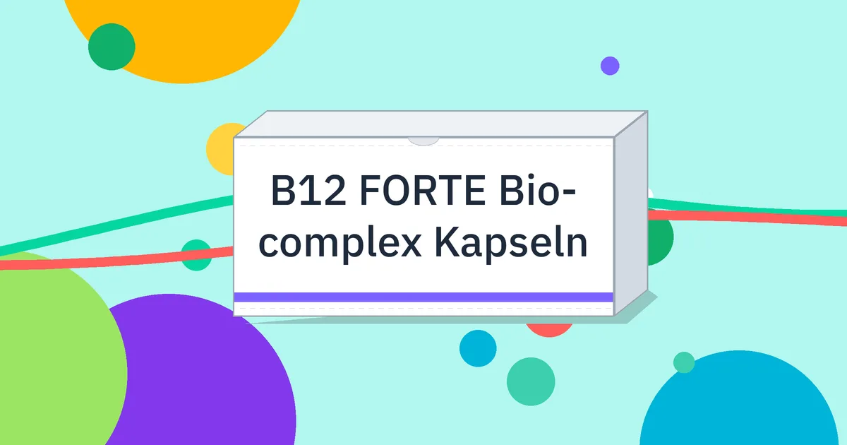 Symbolbild: Packung mit der Aufschrift B12 FORTE Bio-complex Kapseln (PZN 17239900) – Verfügbarkeit und Bezug in Apotheken in Frankfurt am Main