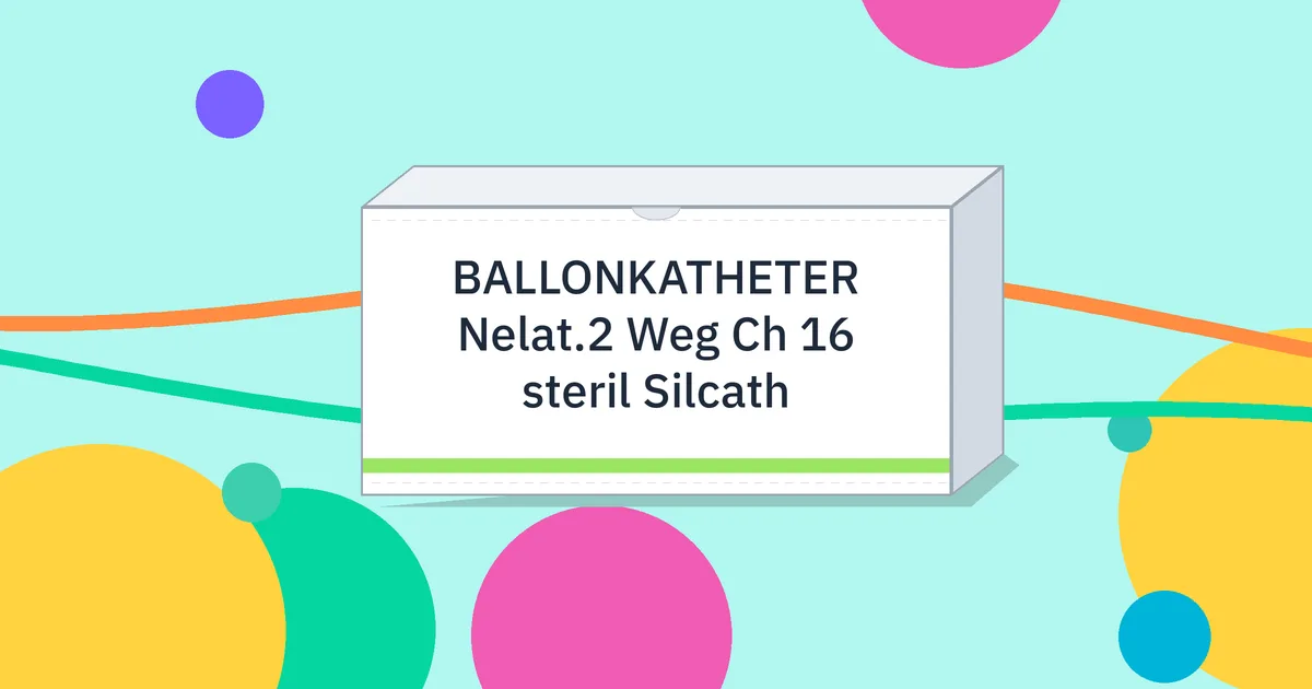 Symbolbild: Packung mit der Aufschrift BALLONKATHETER Nelat.2 Weg Ch 16 steril Silcath (PZN 00369001) – Verfügbarkeit und Bezug in Apotheken in Frankfurt am Main