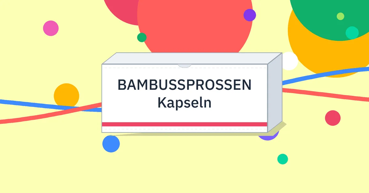 Symbolbild: Packung mit der Aufschrift BAMBUSSPROSSEN Kapseln (PZN 13781192) – Verfügbarkeit und Bezug in Apotheken in Frankfurt am Main