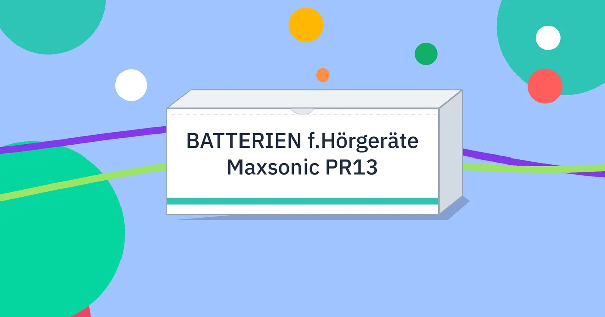Symbolbild: Packung mit der Aufschrift BATTERIEN f.Hörgeräte Maxsonic PR13 (PZN 02191139) – Verfügbarkeit und Bezug in Apotheken in Frankfurt am Main