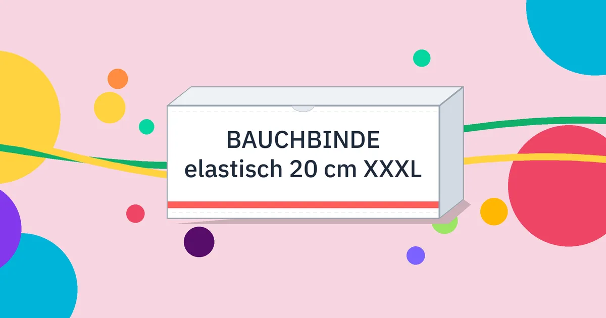 Symbolbild: Packung mit der Aufschrift BAUCHBINDE elastisch 20 cm XXXL (PZN 19070500) – Verfügbarkeit und Bezug in Apotheken in Frankfurt am Main
