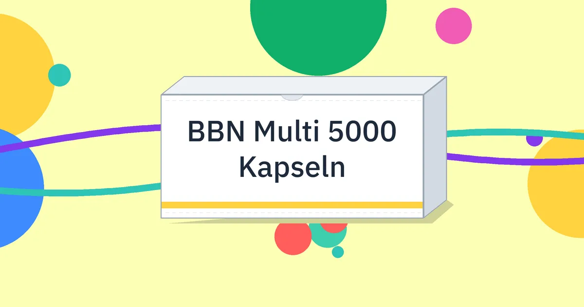 Symbolbild: Packung mit der Aufschrift BBN Multi 5000 Kapseln (PZN 06080589) – Verfügbarkeit und Bezug in Apotheken in Frankfurt am Main