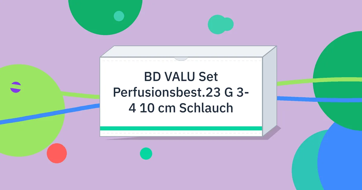 Symbolbild: Packung mit der Aufschrift BD VALU Set Perfusionsbest.23 G 3-4 10 cm Schlauch (PZN 01320830) – Verfügbarkeit und Bezug in Apotheken in Frankfurt am Main