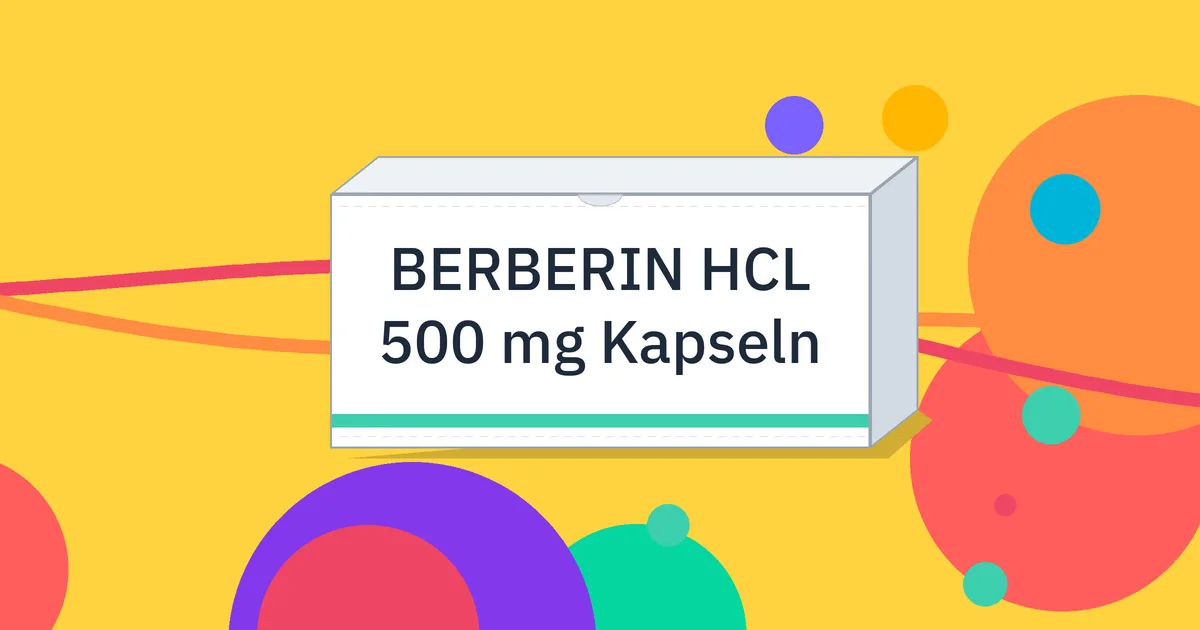 Symbolbild: Packung mit der Aufschrift BERBERIN HCL 500 mg Kapseln (PZN 16231919) – Verfügbarkeit und Bezug in Apotheken in Frankfurt am Main