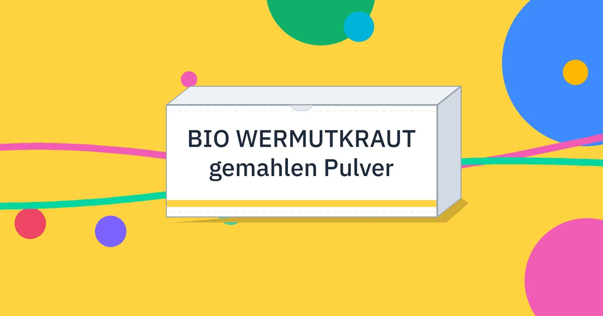 Symbolbild: Packung mit der Aufschrift BIO WERMUTKRAUT gemahlen Pulver (PZN 17568360) – Verfügbarkeit und Bezug in Apotheken in Frankfurt am Main