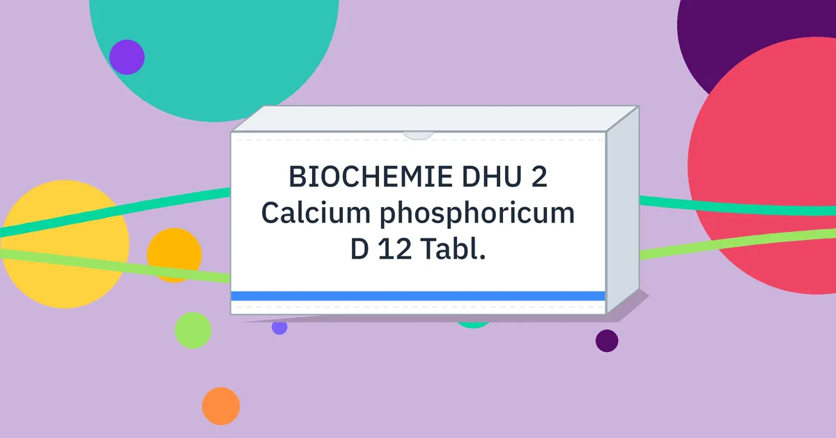 Symbolbild: Packung mit der Aufschrift BIOCHEMIE DHU 2 Calcium phosphoricum D 12 Tabl. (PZN 06583988) – Verfügbarkeit und Bezug in Apotheken in Frankfurt am Main
