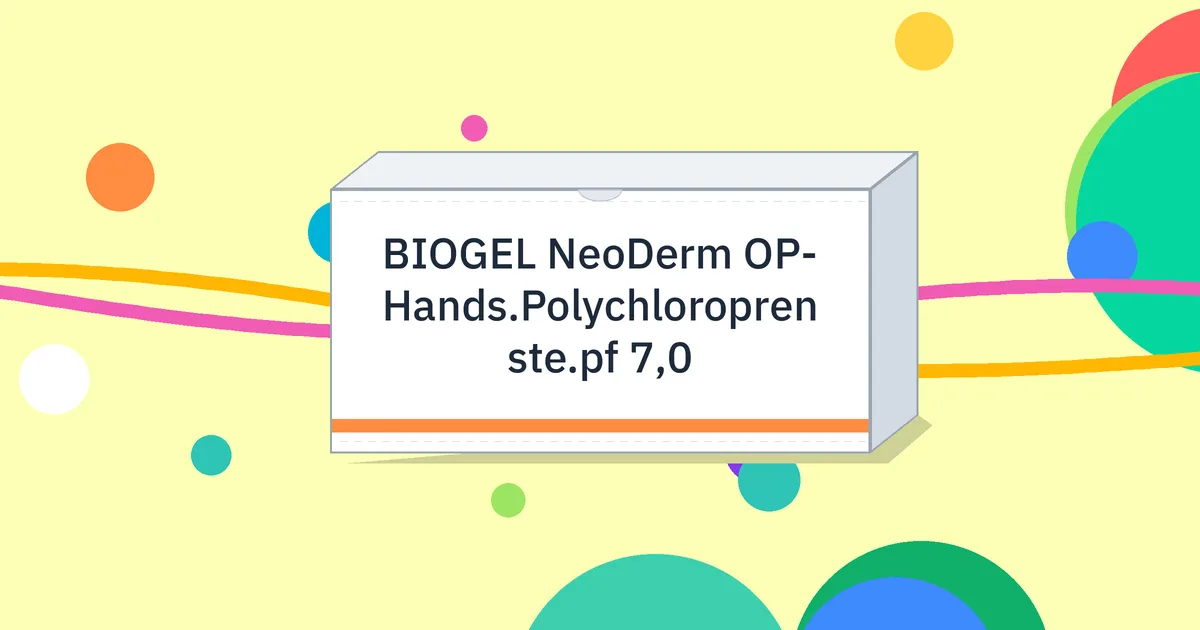 Symbolbild: Packung mit der Aufschrift BIOGEL NeoDerm OP-Hands.Polychloropren ste.pf 7,0 (PZN 04701917) – Verfügbarkeit und Bezug in Apotheken in Frankfurt am Main