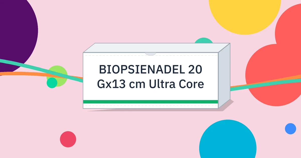 Symbolbild: Packung mit der Aufschrift BIOPSIENADEL 20 Gx13 cm Ultra Core (PZN 07567299) – Verfügbarkeit und Bezug in Apotheken in Frankfurt am Main