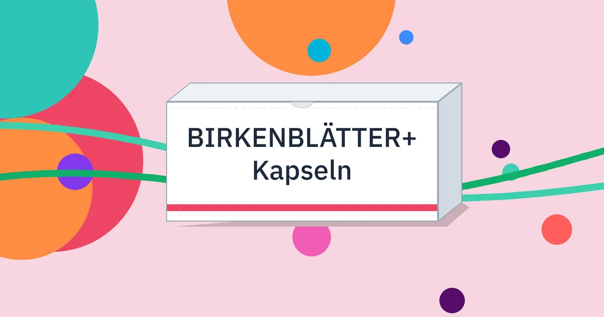 Symbolbild: Packung mit der Aufschrift BIRKENBLÄTTER+ Kapseln (PZN 17425790) – Verfügbarkeit und Bezug in Apotheken in Frankfurt am Main