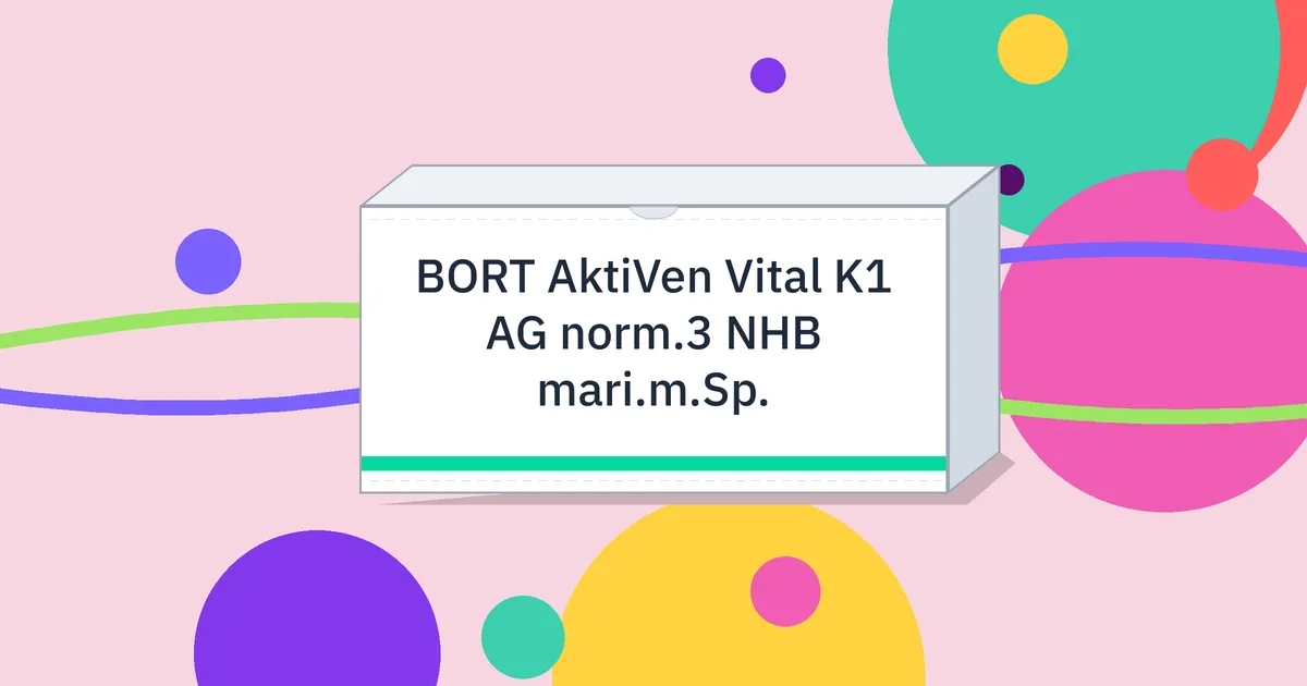 Symbolbild: Packung mit der Aufschrift BORT AktiVen Vital K1 AG norm.3 NHB mari.m.Sp. (PZN 13732420) – Verfügbarkeit und Bezug in Apotheken in Frankfurt am Main