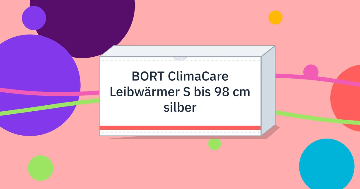 Symbolbild: Packung mit der Aufschrift BORT ClimaCare Leibwärmer S bis 98 cm silber (PZN 10206820) – Verfügbarkeit und Bezug in Apotheken in Frankfurt am Main