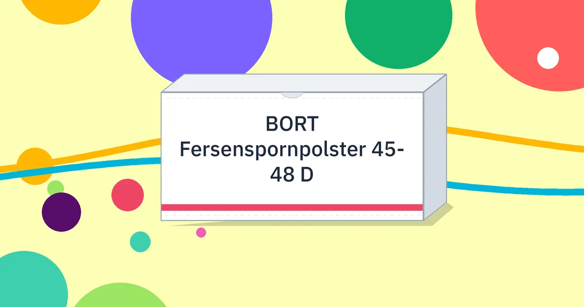 Symbolbild: Packung mit der Aufschrift BORT Fersenspornpolster 45-48 D (PZN 03810047) – Verfügbarkeit und Bezug in Apotheken in Frankfurt am Main