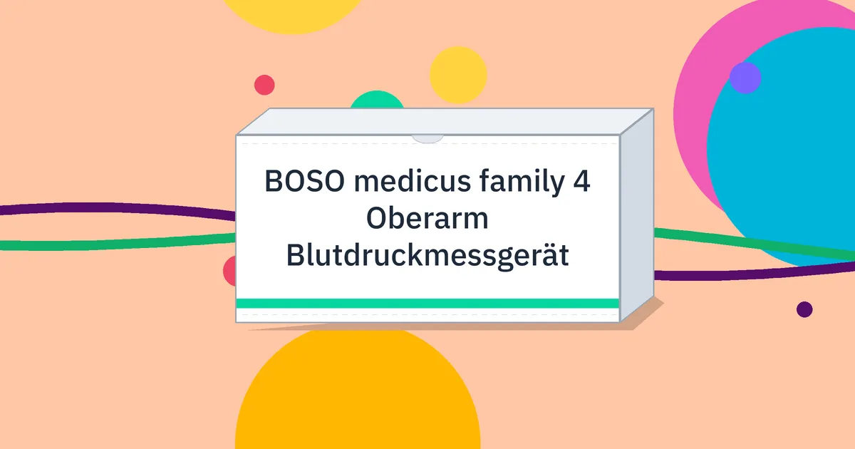 Symbolbild: Packung mit der Aufschrift BOSO medicus family 4 Oberarm Blutdruckmessgerät (PZN 10271349) – Verfügbarkeit und Bezug in Apotheken in Frankfurt am Main