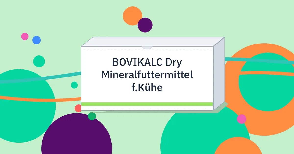 Symbolbild: Packung mit der Aufschrift BOVIKALC Dry Mineralfuttermittel f.Kühe (PZN 15435850) – Verfügbarkeit und Bezug in Apotheken in Frankfurt am Main
